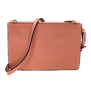 Tory Burch Double Zip Slim Crossbody (Pink moon)