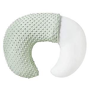Baby Nursing Pillow and Body Positioner with Premium Slipcover for Breastfeeding for Baby Boys and Girls, Feeding Pillow with Breathable Comfortable Pillowcase (Green)