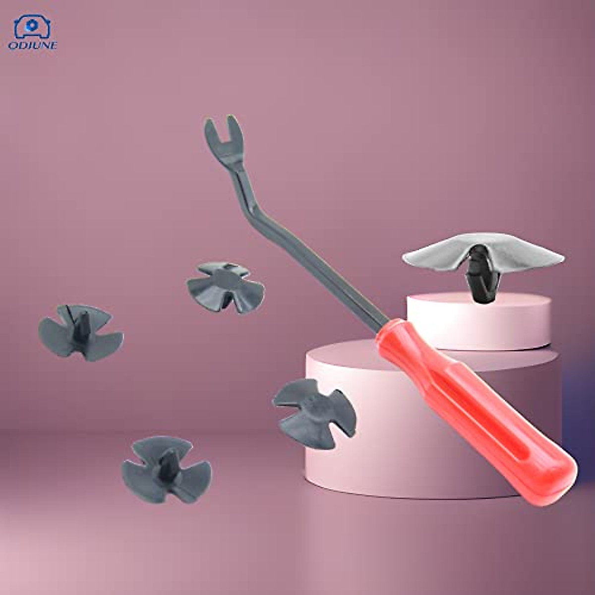 QDJUNE 4878883AA Hood Insulation Retainers Pack of 30, Bumper Cover Retainer Clip, Replacement for Jeep, Dodge, Ram, Nylon Clip, with 1Pcs Tough Fastener Remover