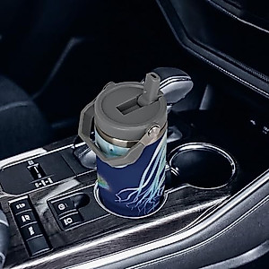 WITHSBKK 30oz Car Cup Aquatic Sea Animal Printed with Portable, Stainless Steel Travel Mug, Vacuum Insulated Tumbler And Straw, Leakproof for Car & Outdoor, UV Printed Design