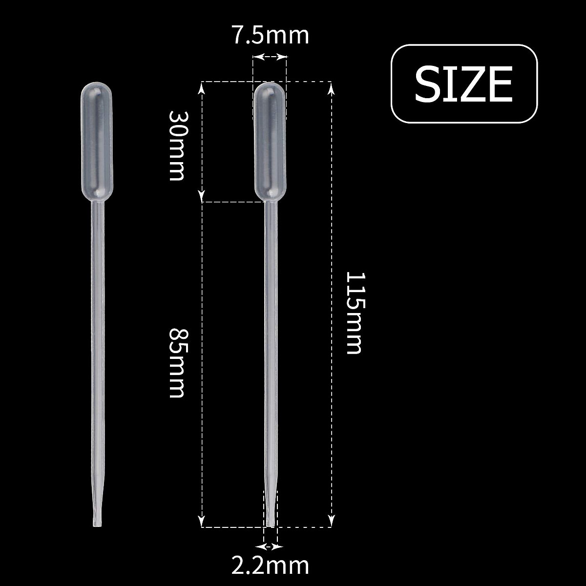 BronaGrand 200pcs 0.5ml Disposable Plastic Graduated Transfer Pipettes Dropper