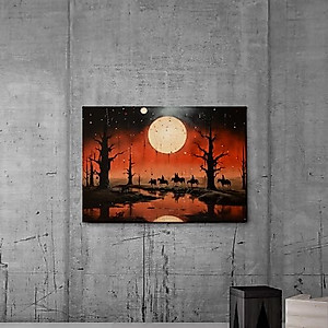 Majestic Black Stallion Galloping In The Clouds, Black Horse On Salt Flats, Canvas Print, Black Horse Print, Black Horse Wall Art