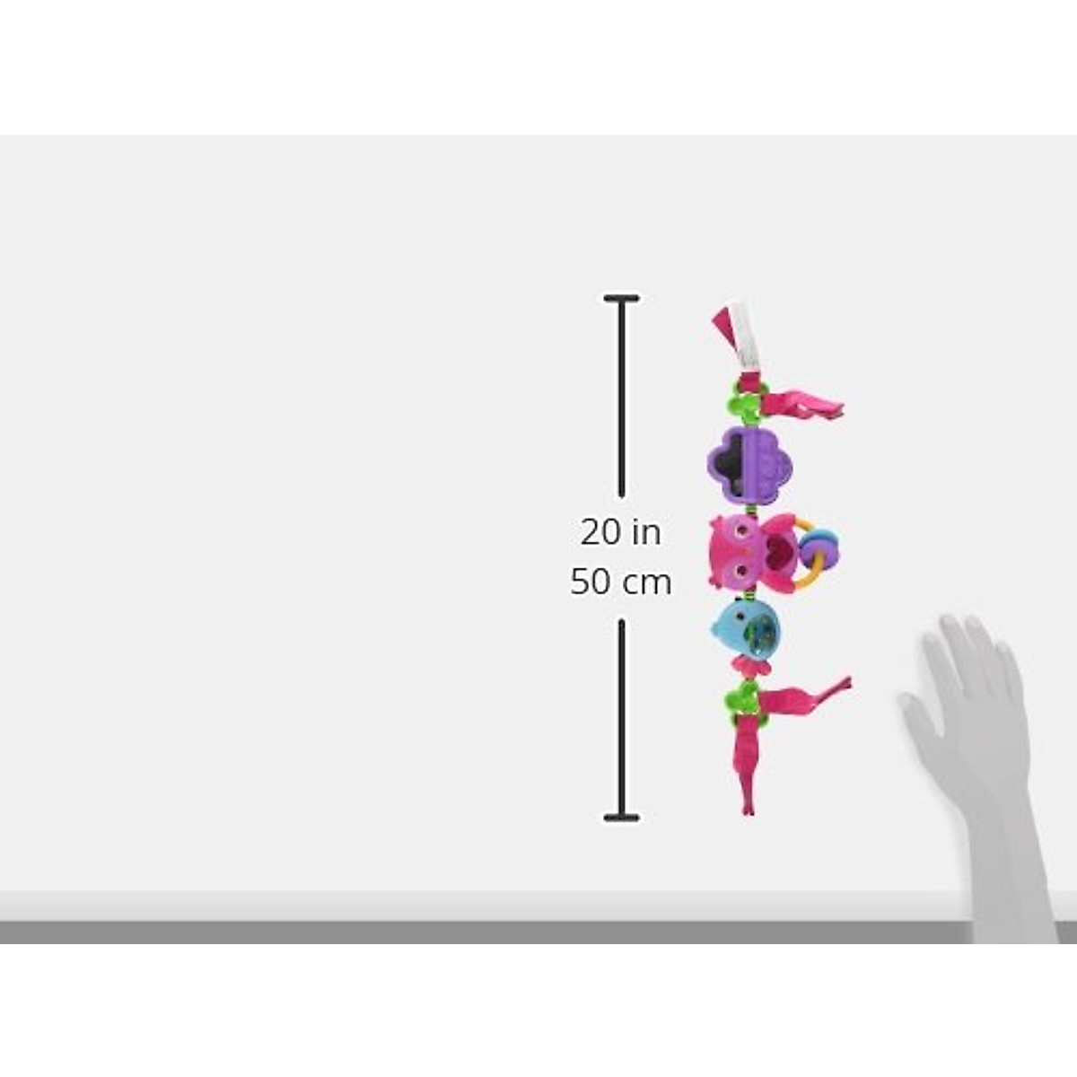 Bright Starts Busy Birdies Carrier Toy Bar Musical Take-Along Toy with Lights, Ages Newborn +, Pink