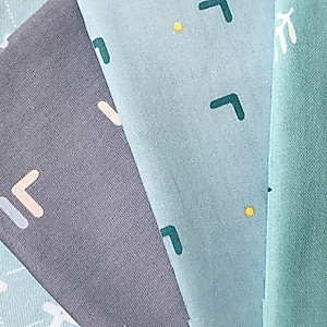 Misscrafts 6pcs Cotton Craft Fabric Bundle Squares Fat Quarters Quilting Fabric 18" x 22" for Sewing Crafting Patchwork DIY Scrapbooking (Blue)