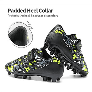 DREAM PAIRS Boys Girls Soccer Cleats Kids Football Shoes for Little/Big Kid SDSO2307K,Size 6 Big Kid,Black/Neon Green
