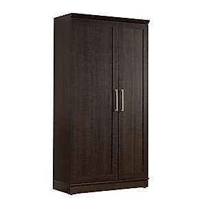 Sauder HomePlus Collection Storage Cabinet, Dakota Oak Finish & 419496 Miscellaneous Storage Storage Cabinet, L: 29.375" x W: 16.125" x H: 71.125", Cinnamon Cherry Finish