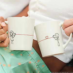 BoldLoft Say I Love You His and Hers Coffee Mugs-Couple Mugs Set I Love You Gifts for Her Girlfriend Wife Couple Gifts for Anniversary Valentines Day Wedding Engagement