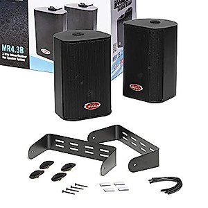 BOSS Audio Systems MR4.3B 200 Watt Per Pair, 4 Inch, Full Range, 3 Way Weatherproof Marine Speakers Sold in Pairs