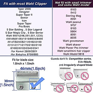 Premium Clipper Guards Fit for Wahl, Professional Hair Cutting Guides Combs Attachment with Metal Clip, 10 Cutting Lengths Guards Set Compatible with Most Wahl Clippers