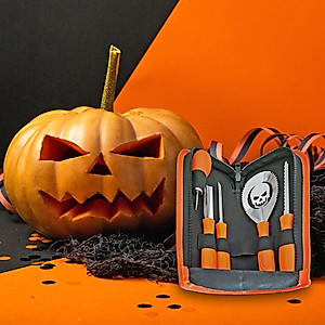Vemake Pumpkin Carving Kit 5PCS - Professional Halloween Pumpkin Carving Set - Heavy Duty Stainless Steel Pumpkin Carving Knives Tool Set for Kids (Orange-S)