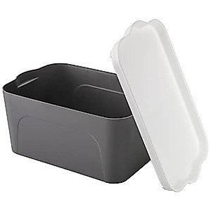 Peohud Set of 3 Lidded Storage Bins, Stackable Storage Containers for Organizing, Plastic Organizer Box for Home RV Classroom Office