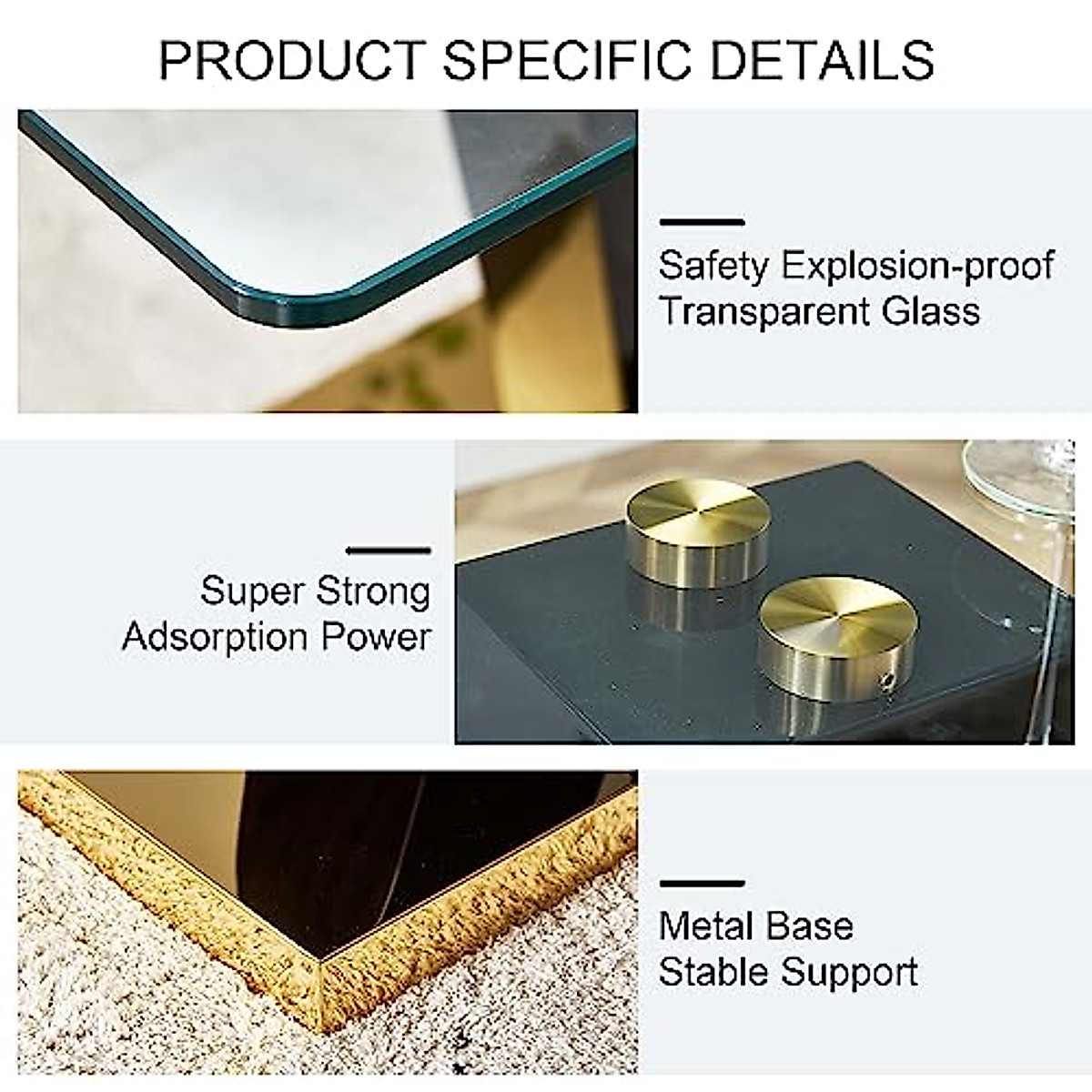 HomVent Contemporary Glass Top Kitchen Dining Table, Pedestal Rectangular Dining Table Minimalist Glass Top Dining Table w/High Gloss Lacquer Finish Wood Base for Dining Room (Clear, V-Shaped)