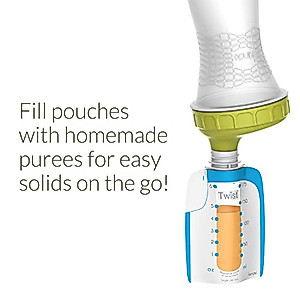 Kiinde Foodii Baby Food Maker System for Homemade Squeeze Pouches with Reusable Spouts, Spoons, Food Storage Pouch Starter Kit for Babies and Toddlers