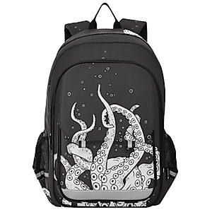 ALAZA Octopus Tentacles on Black Backpack Cycling, Running, Walking, Jogging