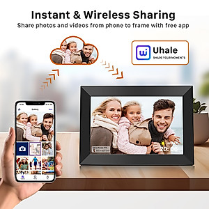 FANGOR 10.1 Inch WiFi Digital Picture Frame 1280x800 HD IPS Touch Screen, Electronic Smart Photo Frame with 32GB Storage, Auto-Rotate, Instantly Share Photos/Videos via Uhale App from Anywhere