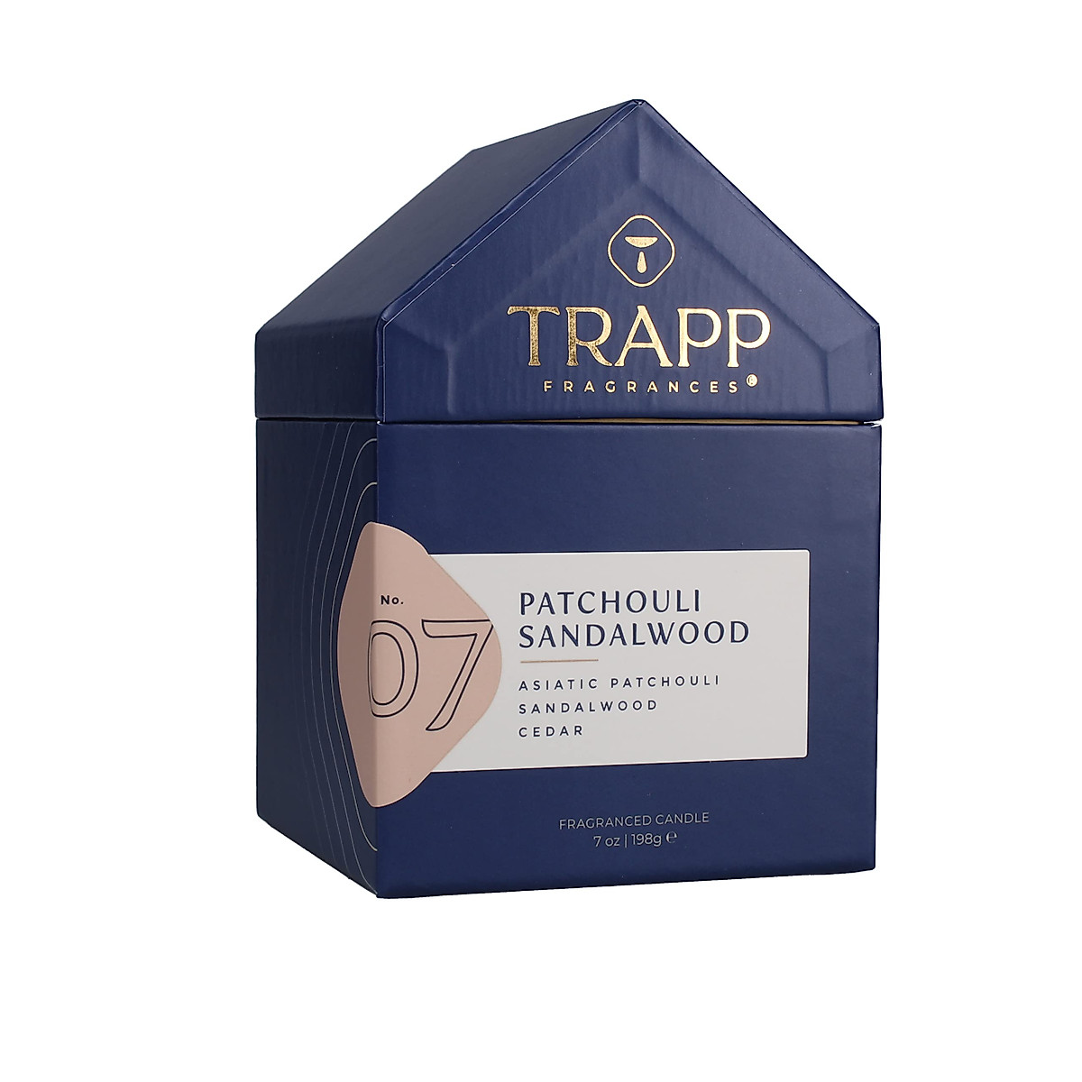 Trapp - No. 7 Patchouli Sandalwood - 7 oz. House Box Candle - Aromatic Home Fragrance with Earthy Scent of Asiatic Patchouli, Sandalwood, & Cedar Notes - Petrolatum Wax