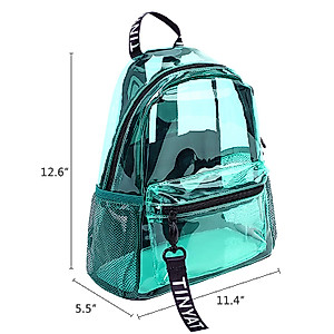 TINYAT Heavy Duty Transparent Clear backpack See Through Clear Bag PVC Backpack for Gym, Concerts, Sports, Travel T9051