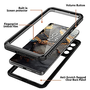 ANTSHARE for Samsung Galaxy S21 Ultra Case Waterproof,Galaxy S21 Ultra Case with Screen Protector,360 Full Body Heavy Shockproof Rugged Samsung S21 Ultra Phone Case for Women Men Black/Clear