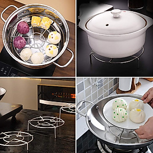 Set of 3, Stainless Steel Trivet Rack Stand, SourceTon 3 Sizes Heavy Duty Pressure Cooker Steam Rack, Steaming Rack, Pot Pan Cooking Stand- 1.2 Inch, 2 Inch, 2.6 Inch