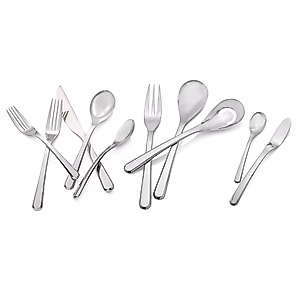 Nambe Aura 45 Piece Flatware Set, Silver