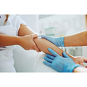 ASAP Blue Nitrile Powder Free Examination Gloves, Disposable, 3 mil (Large - Box of 100)