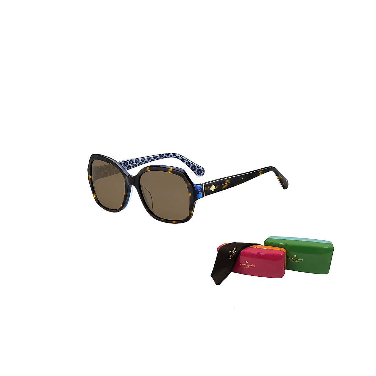 Kate Spade New York Amberlynn/S 02VM/SP 57MM Havana Pattern/Bronze Polarized Square Sunglasses for Women + BUNDLE with Designer iWear Eyewear Kit