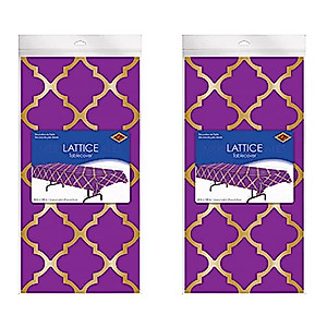 Beistle 2 Piece Plastic Rectangular Arabian Nights Theme Lattice Table Covers Moroccon Tableware