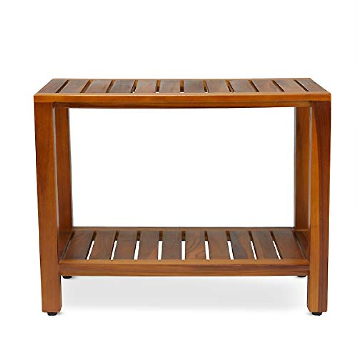 TeakCraft Teak Shower Bench 24 Inch For Bathroom, Spa - Fully Assembled, The Eske
