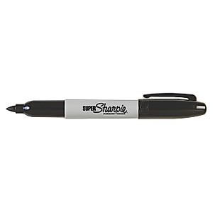 Sharpie Super Permanent Markers, Broad Fine Tip, Black, 12 Count (33001)