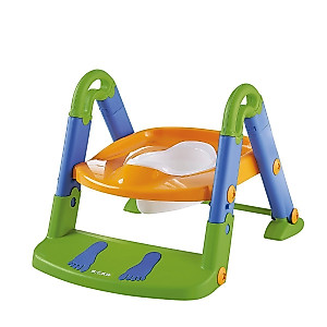 KidsKit 3 in 1 Potty Training Seat Potty Chair | Potty Seat Training Sturdy Non-Slip Ladder, Toilet Seat Reducer Portable Potty