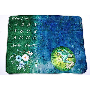 Froggy Baby and Puppy Milestone Blanket