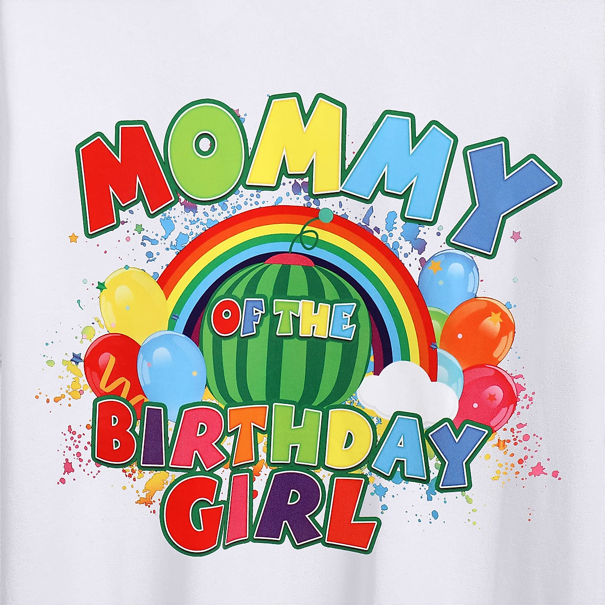 Family Birthday Matching Outfit Baby Girls Dad and Mom Melon Watermelon Cow Print Short Sleeve Round Neck Romper T Shirt Tops Cake Smash Summer Clothes Set for Photo Shoot Watermelon Mom Medium