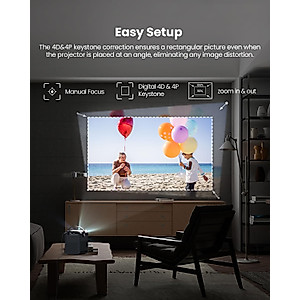 ETOE Smart Projector 1080P with Android TV 10.0, Netflix-Certified, 5G WiFi Bluetooth, Wireless Chromecast, Movie Projector Compatible with iOS/Android/HDMI/Fire TV stick - D2 Pro