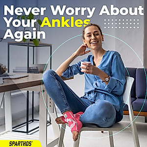 Sparthos Ankle Compression Socks (Pair) – Plantar Fasciitis Sleeves with Arch Support – Foot Ankle Brace for Men and Women – Injury Recovery - Pain Relief for Sprains, Strains, Arthritis (Pink-XL)