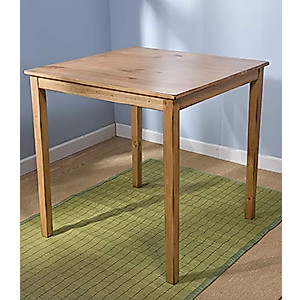 Target Marketing Systems Counter Height Belfast Table with Apron Trimmed Edges and Shaker Shaped Legs, Rustic Oak