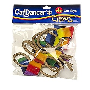 CAT DANCER Products Cat Chaser with Colorful Fleece, Interective Toy for Exercise (Pack of 6)