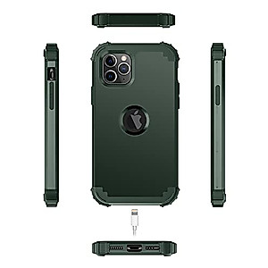 BENTOBEN Compatible with iPhone 11 Pro Max Case, Heavy Duty Rugged Shockproof 3 in 1 Hybrid Hard PC Soft Rubber Bumper Anti Slip Phone Cover for iPhone 11 Pro Max 6.5", Midnight Green