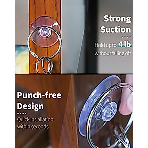 Pawfly 20 Pcs Suction Cups 1.8 Inch Clear Plastic Suction Pads for Home Organization and Decoration Strong Adhesive Sucker Holders for Kitchen Bathroom Window and Glass Door