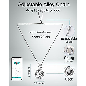 DEERLET Airtag Necklace for Adults,Metal Jewelry Badge airtag Necklace Kids,Airtag Watch Necklace for Kids Boys Women,25in Adjustable Alloy Necklace with airtag Holder Compatible Apple air tag