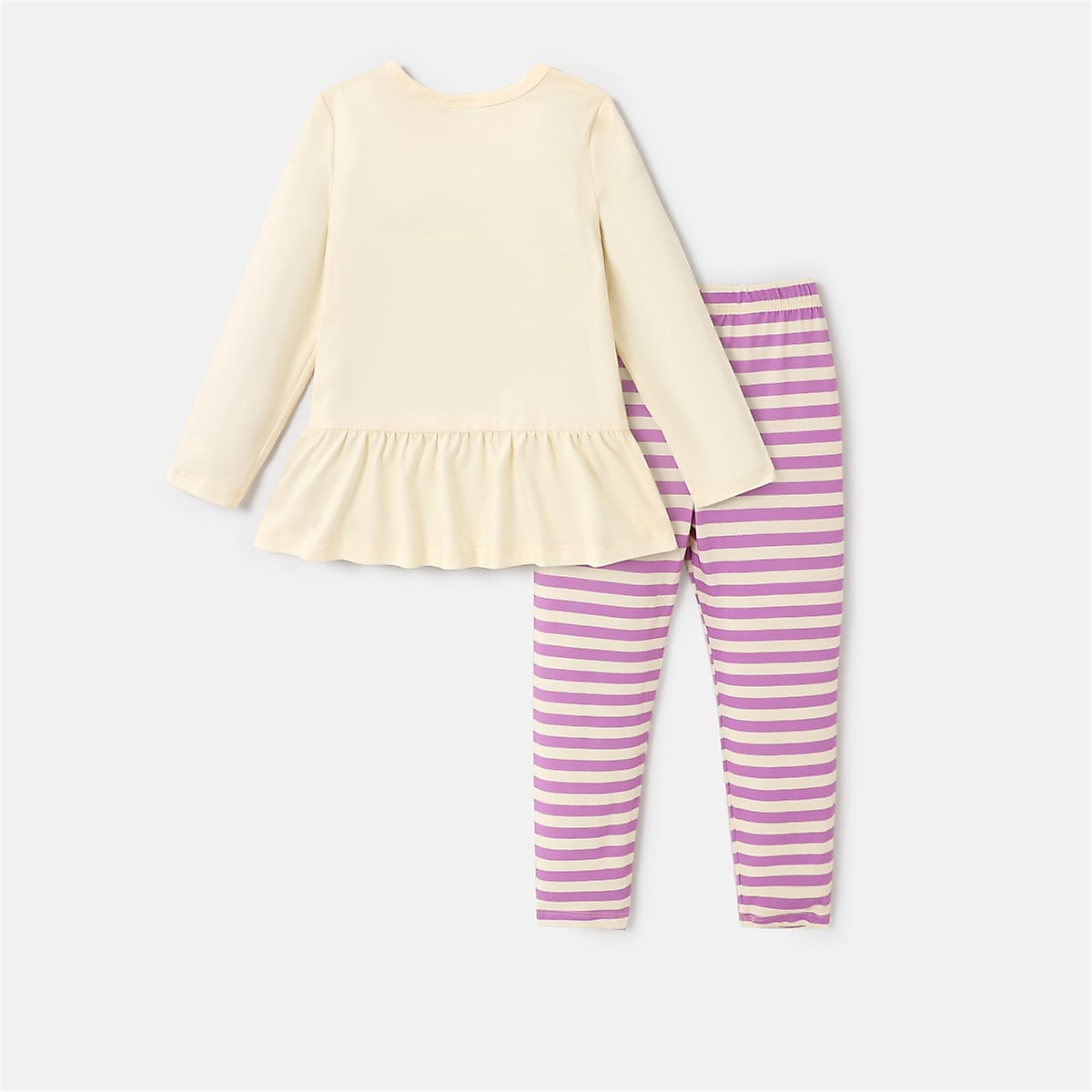 Disney Princess Toddler Girls Long Sleeve Ruffle T-Shirt Dress Pants Leggings Outfit Set Yellow 4-5 Years