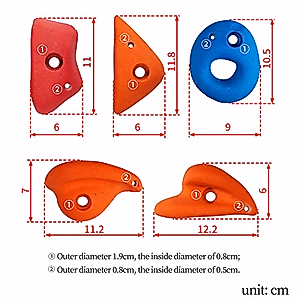 Milageto 5 Pieces Rock Climbing Holds, Playground Accessories, Rock Wall Holds for Outdoor Indoor, Climbing Rocks, Medium