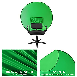 CoosBonfik Portable Green Screen Backdrop (56''), Collapsible Webcam Background, Green Screen for Chair, Chroma Key Green, for Home Office Video Conferencing