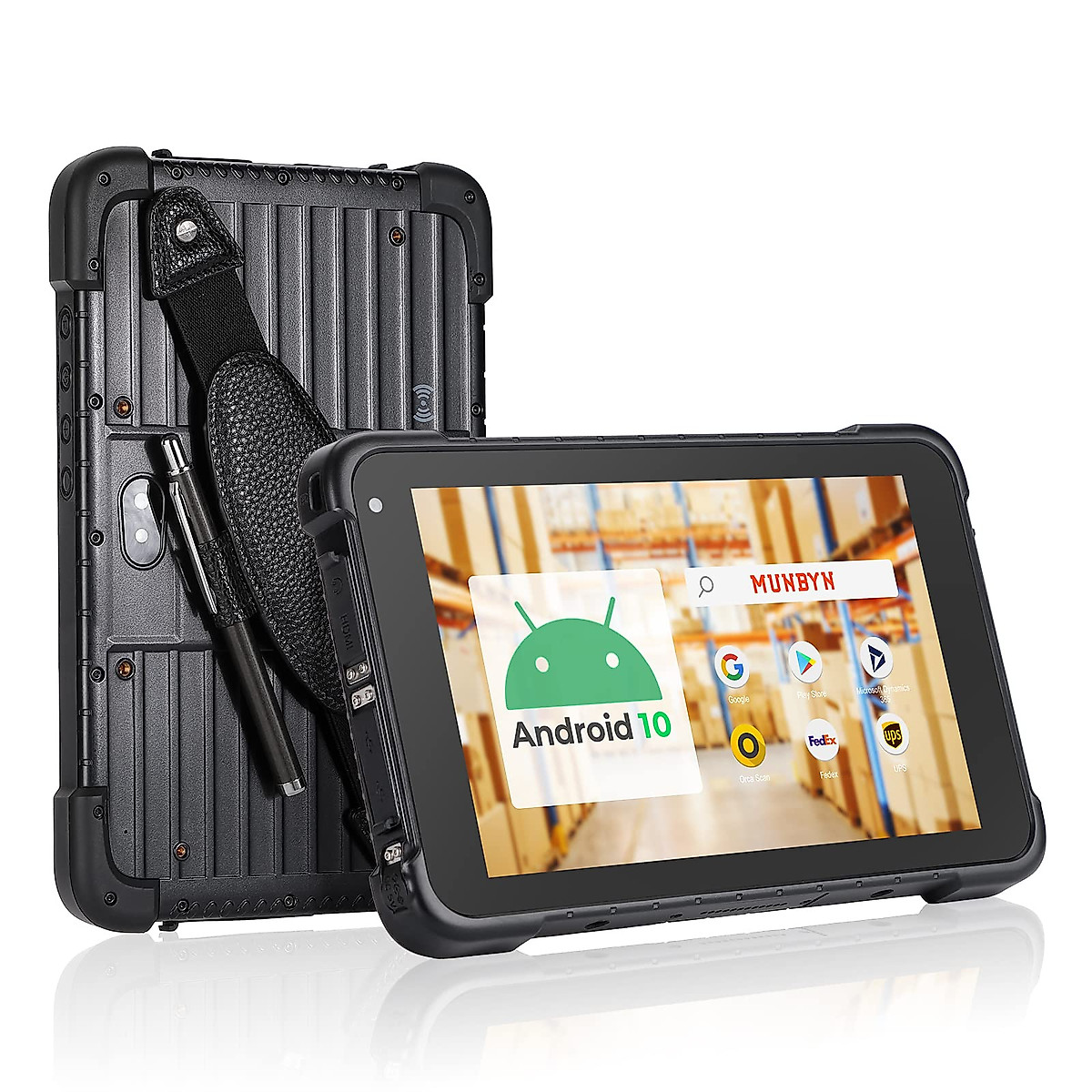 MUNBYN 2023 New Rugged Android Tablet with Zebra 2D SE2707 Scanner and New Rugged Android Tablet, 8-inch Rugged Tablet Android 10 Industrial 700 nits
