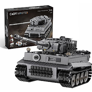 dOMOb Tiger WWII German Tank Building Kit – 2.4G Remote Control Battle Army Build Set – 1:35 RC Tank Model – CaDA Bricks Toy for 14+ Kids & Adults – 925 Building Blocks – for Boys, Hobbyist, Collector