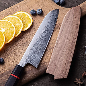 Kitchen Santoku Knife - Damascus Steel - Japanese Kitchen Knife - Handcrafted Octagonal Wood Handle -Wood Sheath & Gift Box (Santoku Knife)…