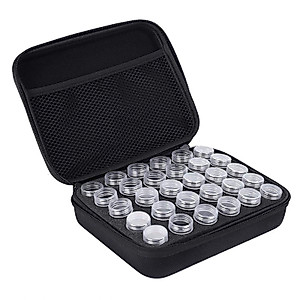 Joyzan Embroidery Diamond Storage Box, 30 Slots Compartments Clearly Double Seal Painting Storage Containers Case Organizer for DIY Art Craft Nail Diamonds Bead (Black)