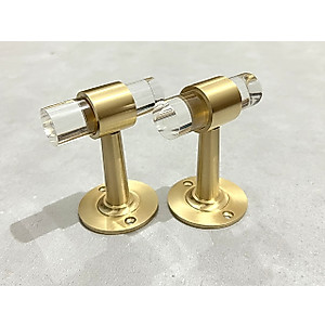 Morco Deco 1pc Brass Lucite Robe Hook Handmade Bathroom Kithcen Towel Hook Lucite Brass Coat Hook Hangers Storage Hook (Satin Brass)