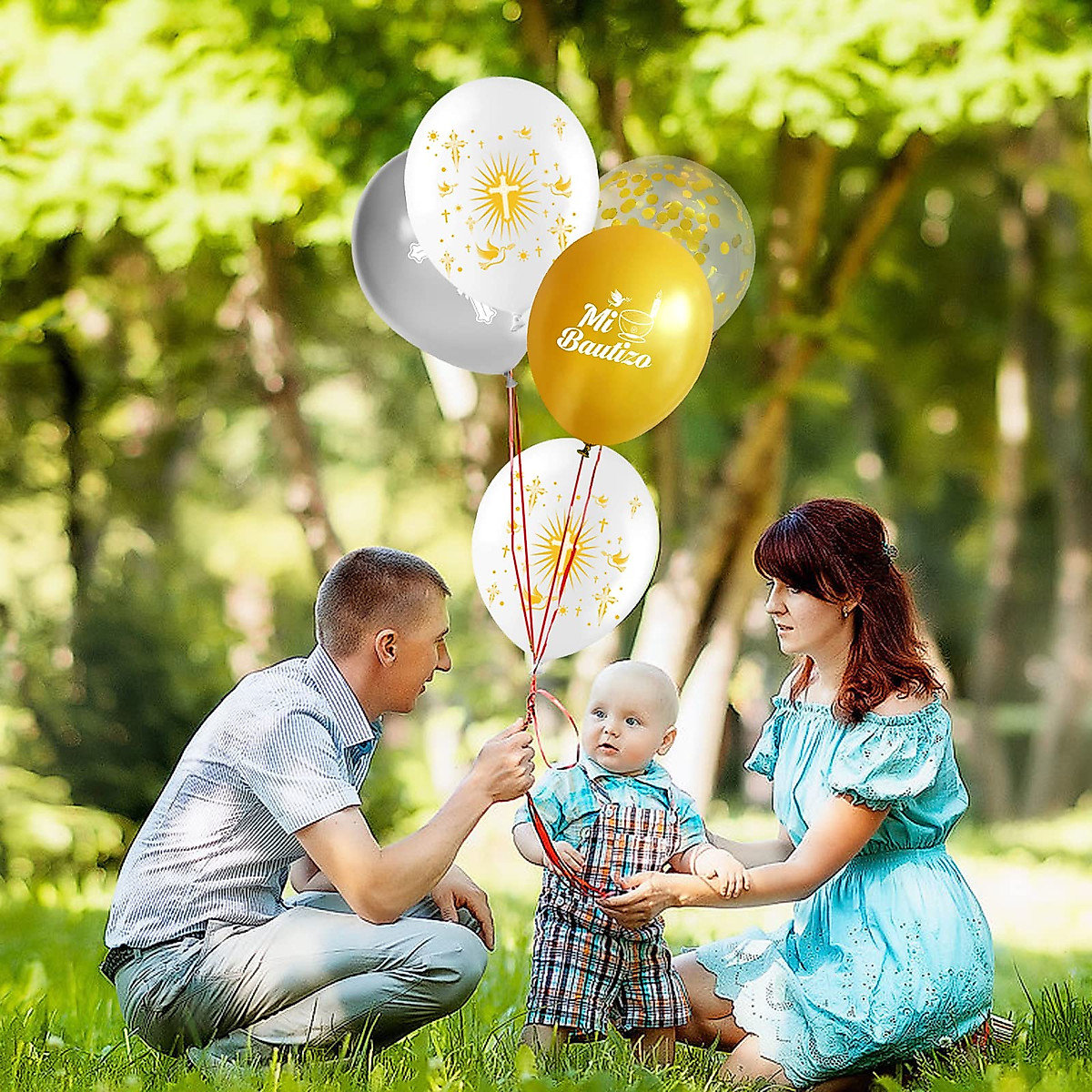 50Pcs Mi Bautizo Balloons Cross and Dove Balloons for Baptism Decorations Christening First Communion Mi Bautizo Decorations Baby Shower