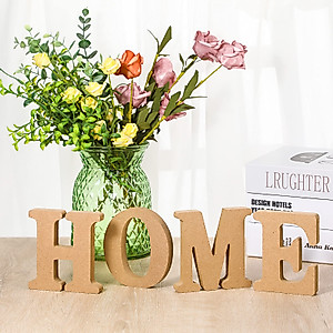 4 Inch DIY Wooden Letters for Crafts Easter Alphabet Letters for Table Decoration Paintable Decorative Letters Standing Letters Slices Sign Board Decoration for Craft Home Party Projects (S Style)