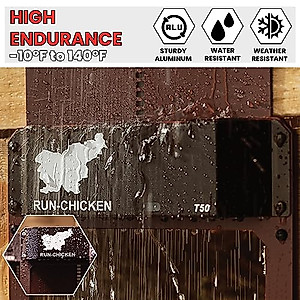 RUN-CHICKEN Door (Brown) Automatic Chicken Coop Door, Programmable with App, Battery Operated, Evening and Morning Delay, Aluminum Door, Electric Chicken Run Door, Model T50